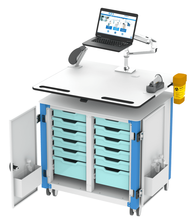 Height Adjustable Phlebotomy Carts | Mobile Medical Cabinets