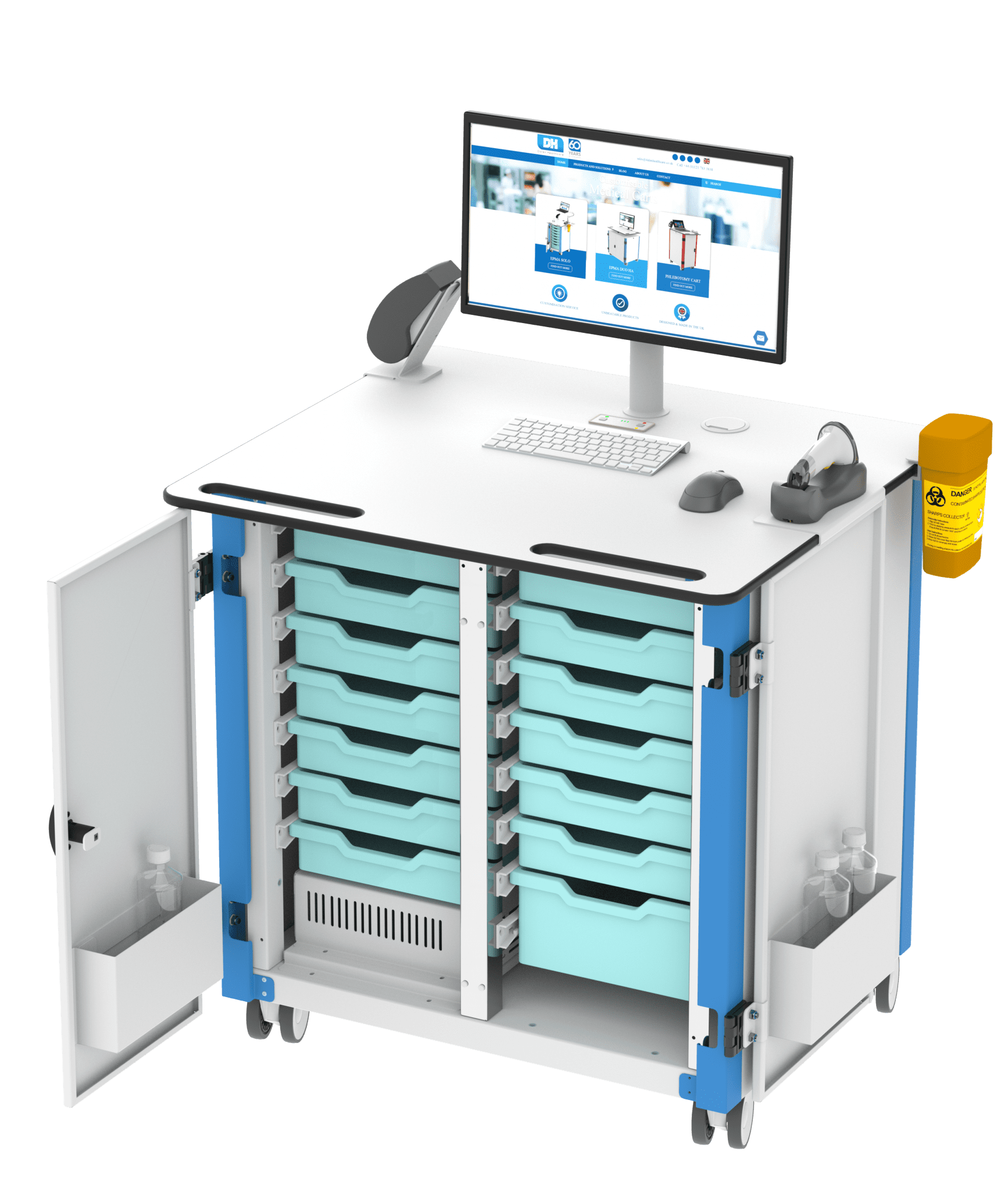 Fixed Height Medication Carts | OmniCart Mobile Medical workstation